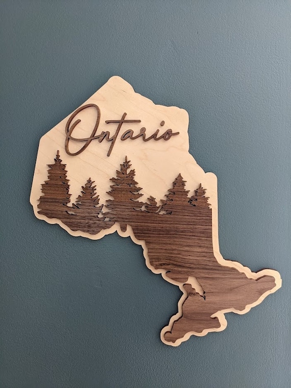 Ontario Map Wood Wall Art Canada - Etsy