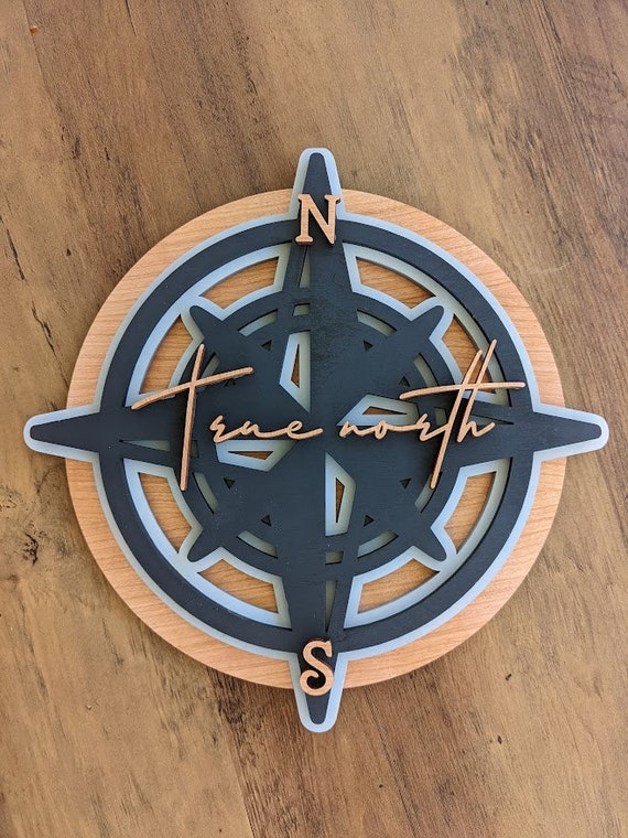True North Compass Wood Cabin Sign Canada - Etsy