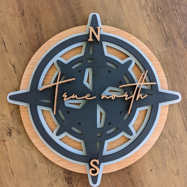 Compass Wood Sign - Etsy