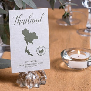 Travel Theme Table Cards, Personalized Two-sided Table Numbers, Custom ...