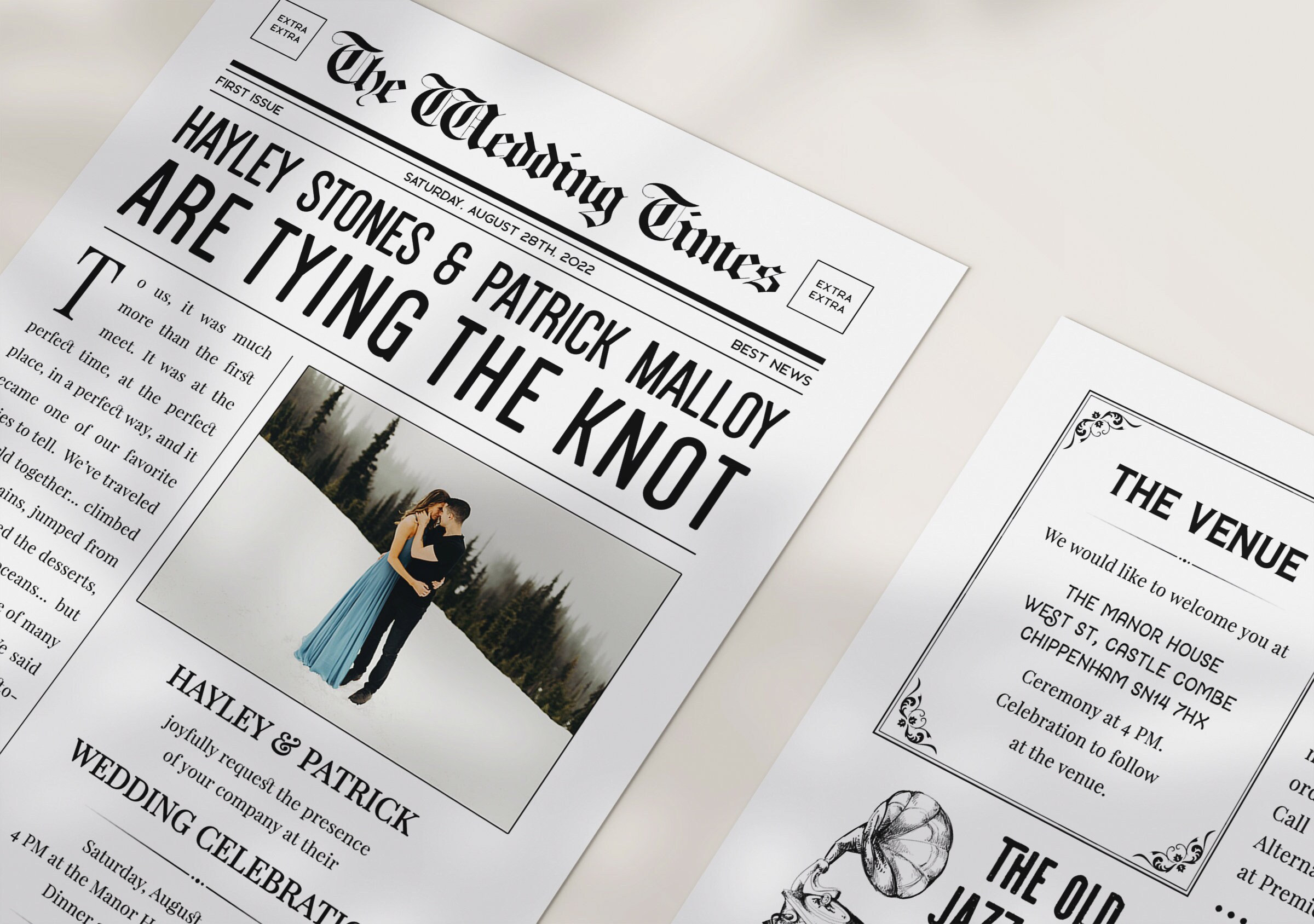 Newspaper Invitation Designs Newspaper Wedding Program The Sundae