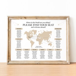 Custom Travel Seating Plan, Personalized Table Plan, Destination ...