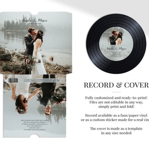 Custom Vinyl Record Wedding Invitation, Personalized Album Cover ...