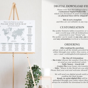 Custom Travel Seating Plan, Personalized Table Plan, Destination ...