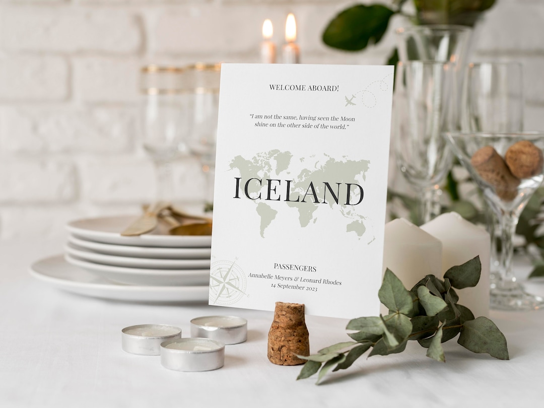 Travel Theme Table Cards, Personalized Table Numbers, Custom Tableau De ...