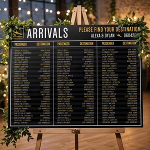 Personalized Airport Board Seating Plan, Custom Travel Table Plan ...