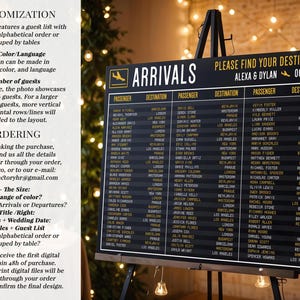 Personalized Airport Board Seating Plan, Custom Travel Table Plan ...