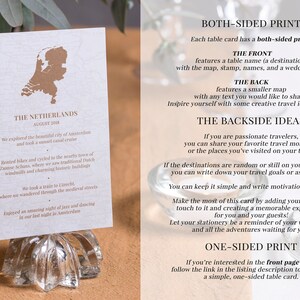 Travel Theme Table Cards, Personalized Two-sided Table Numbers, Custom ...