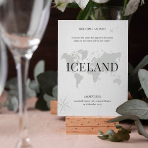 Travel Theme Table Cards, Personalized Table Numbers, Custom Tableau De ...