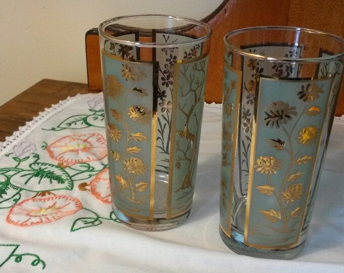 Retro Drinking Glasses 2 Art Deco Drinking Glasses Libbey Etsy