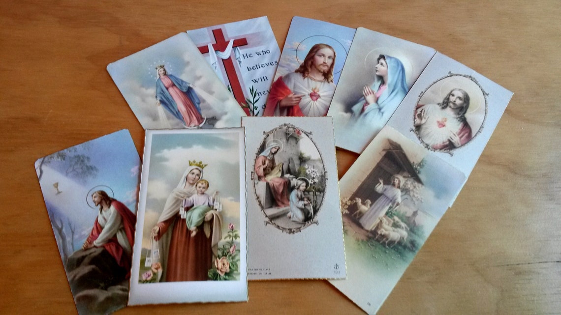Lot of 9 Vintage Funeral Holy Cards Religious Prayer Cards - Etsy