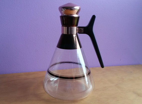 Vintage Atomic Glass Carafe Vintage Glass Carafe With Copper - Etsy