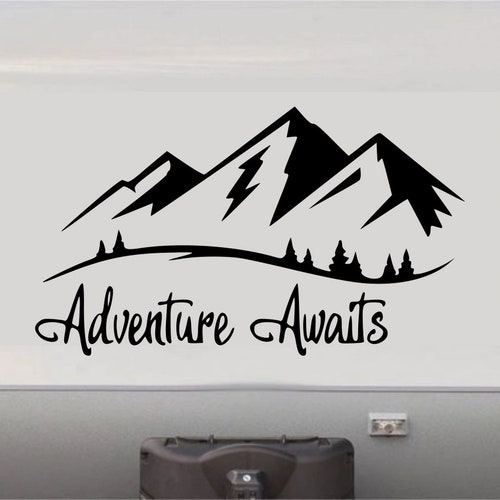 Adventure Awaits Wall Decal Vinyl Sticker Quote Outdoor - Etsy