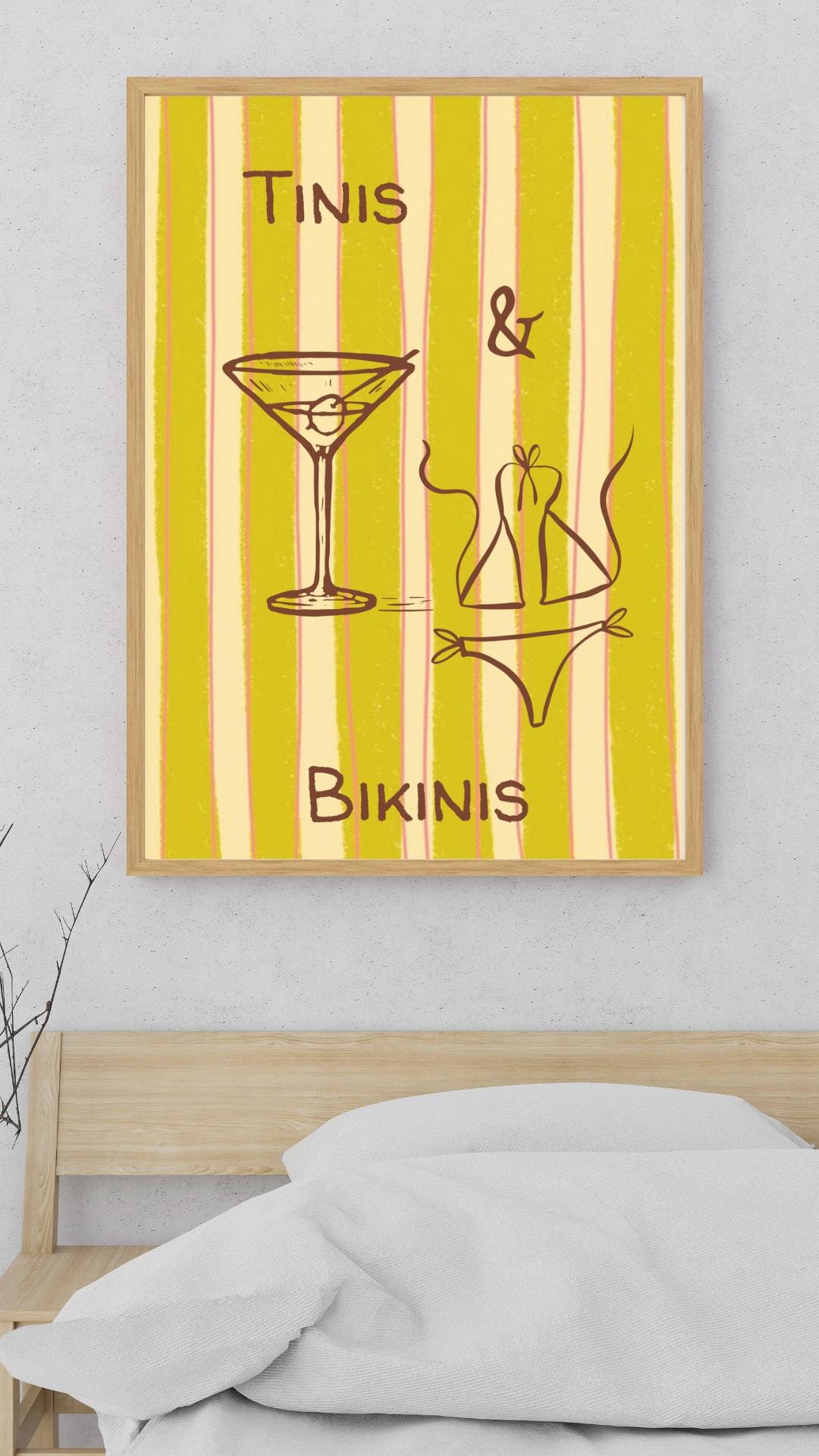 Tinis & Bikinis PNG, Poster - Etsy