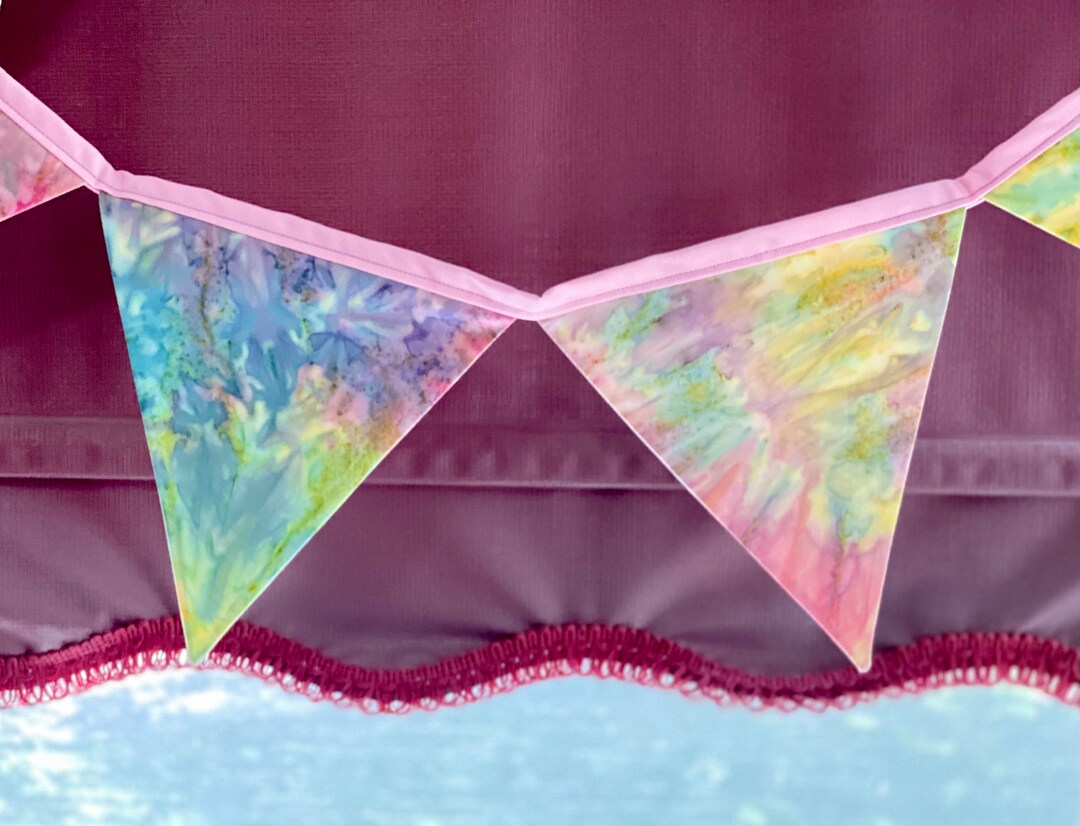 Tie Dye Flag Garland / Party Decoration / Flag / Bunting / Banner - Etsy