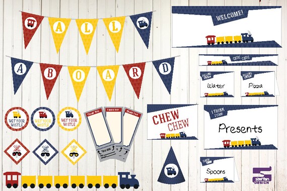 All Aboard Printable Birthday or Shower Train Party | Etsy
