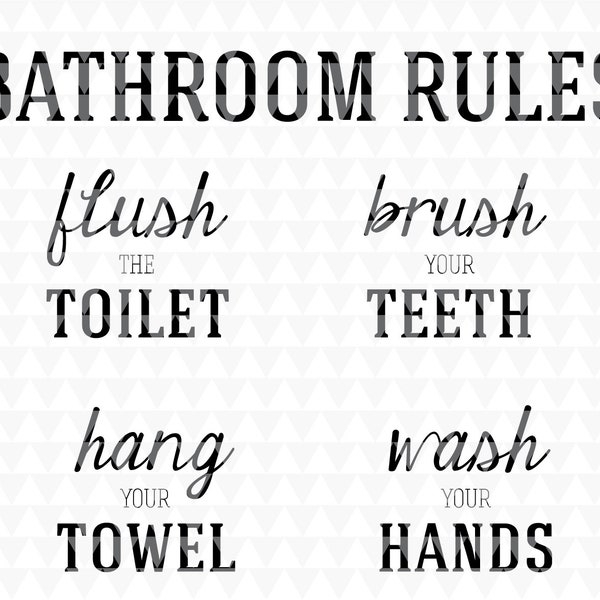 Bathroom Rules Art - Etsy