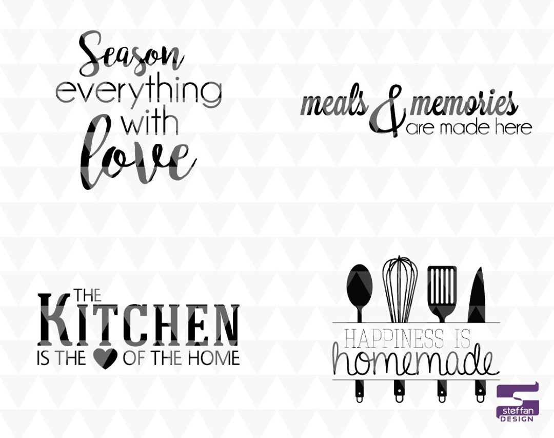 Kitchen Decor 4 Bundle - SVG, PNG, JPEG, Cricut Download, Kitchen Decor ...
