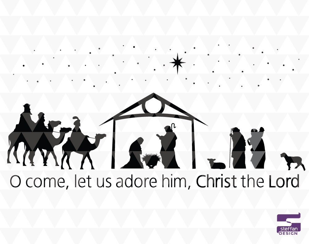O’ Come Let Us Adore Him – Nativity Scene, Christmas Nativity Decor ...