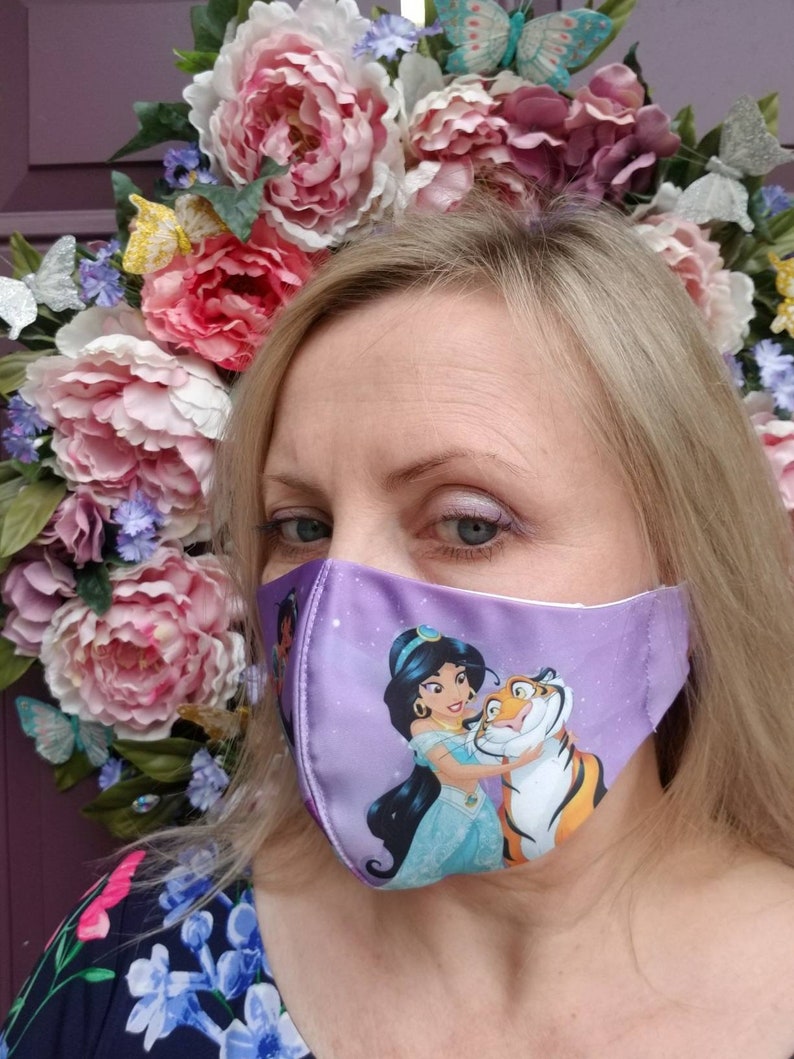 Jasmine Face Mask Disney Princess Face Mask Adult Size /kids - Etsy
