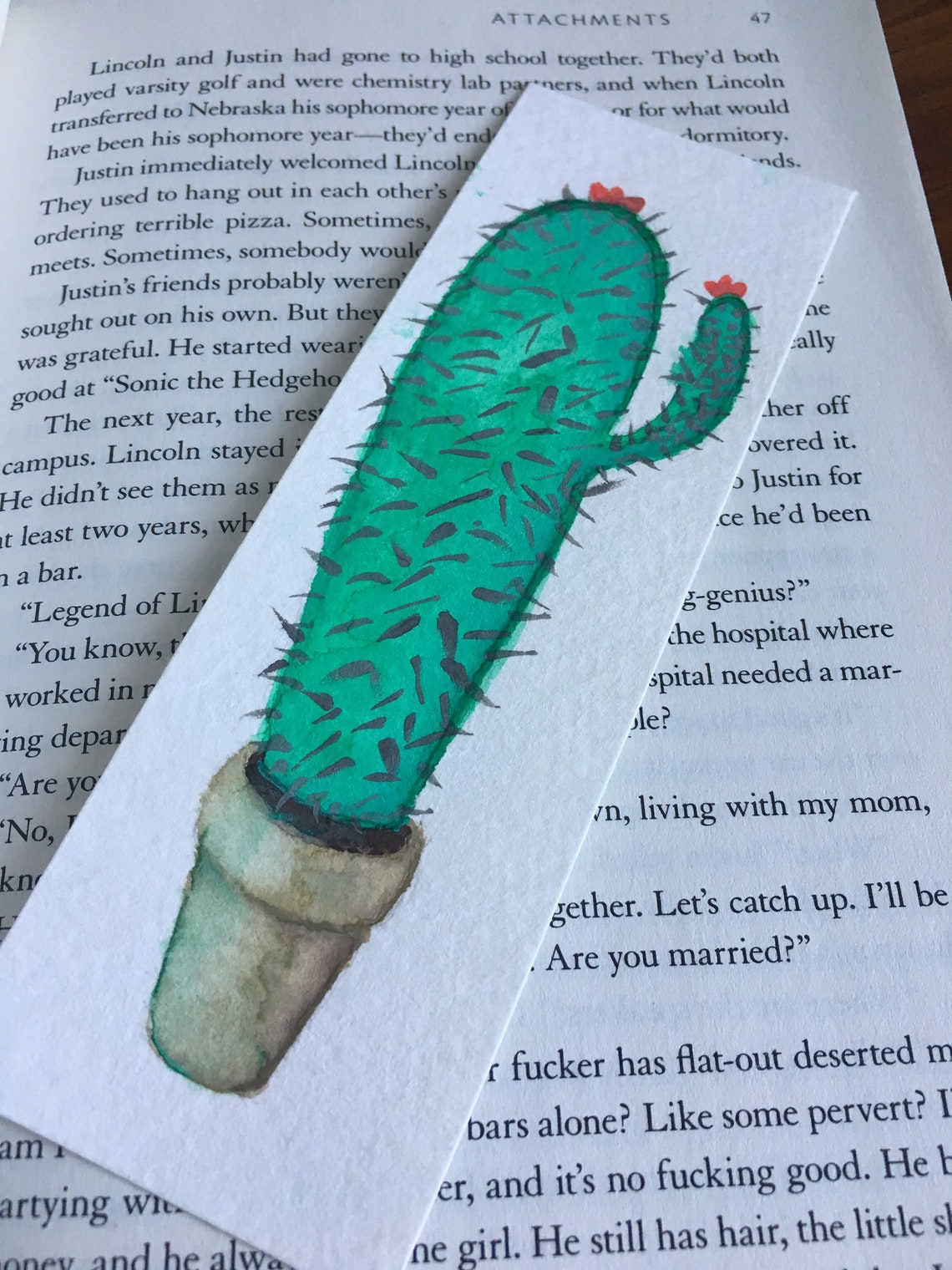 Watercolor Cactus Bookmark - Etsy