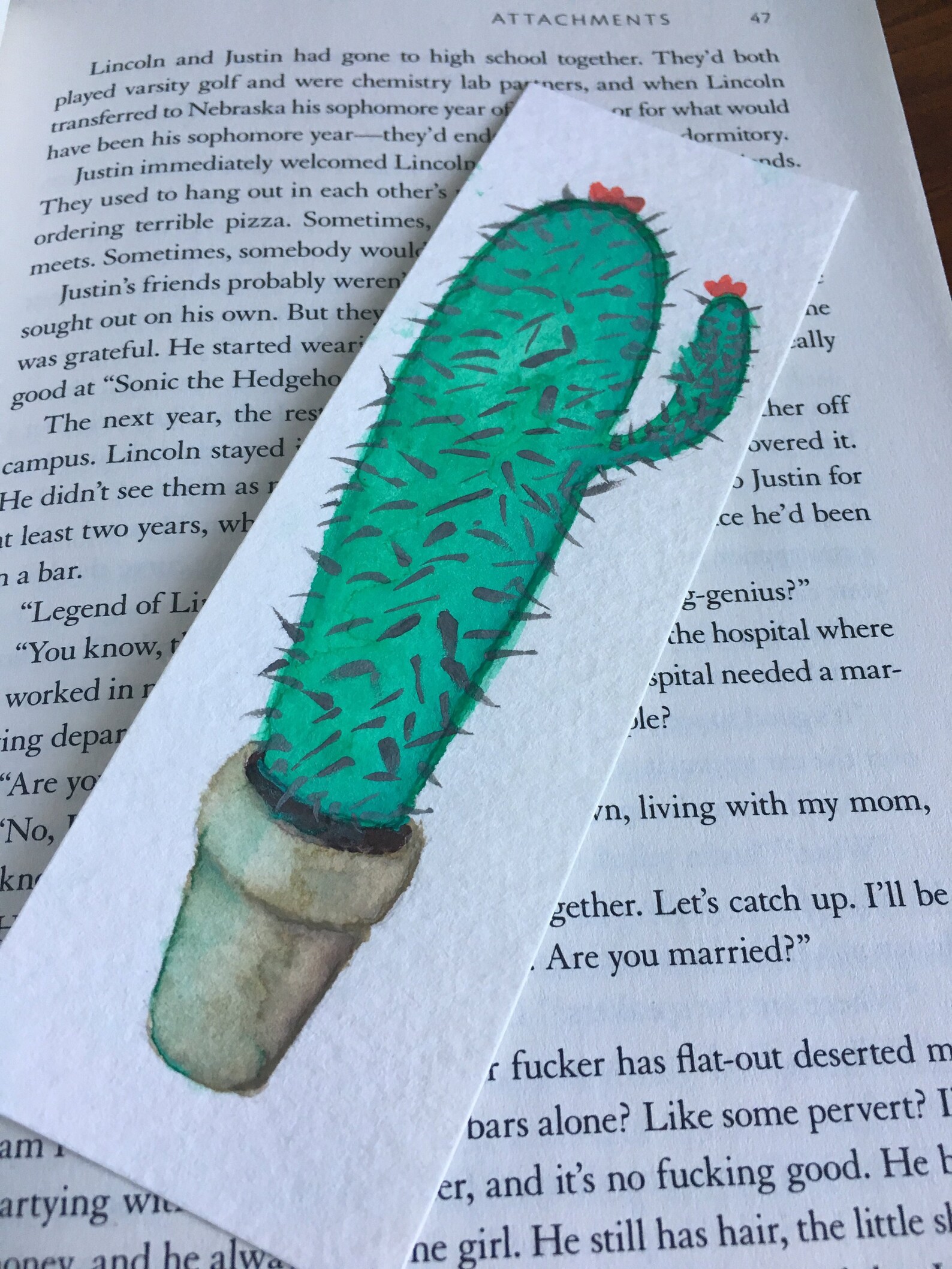 Watercolor Cactus Bookmark - Etsy