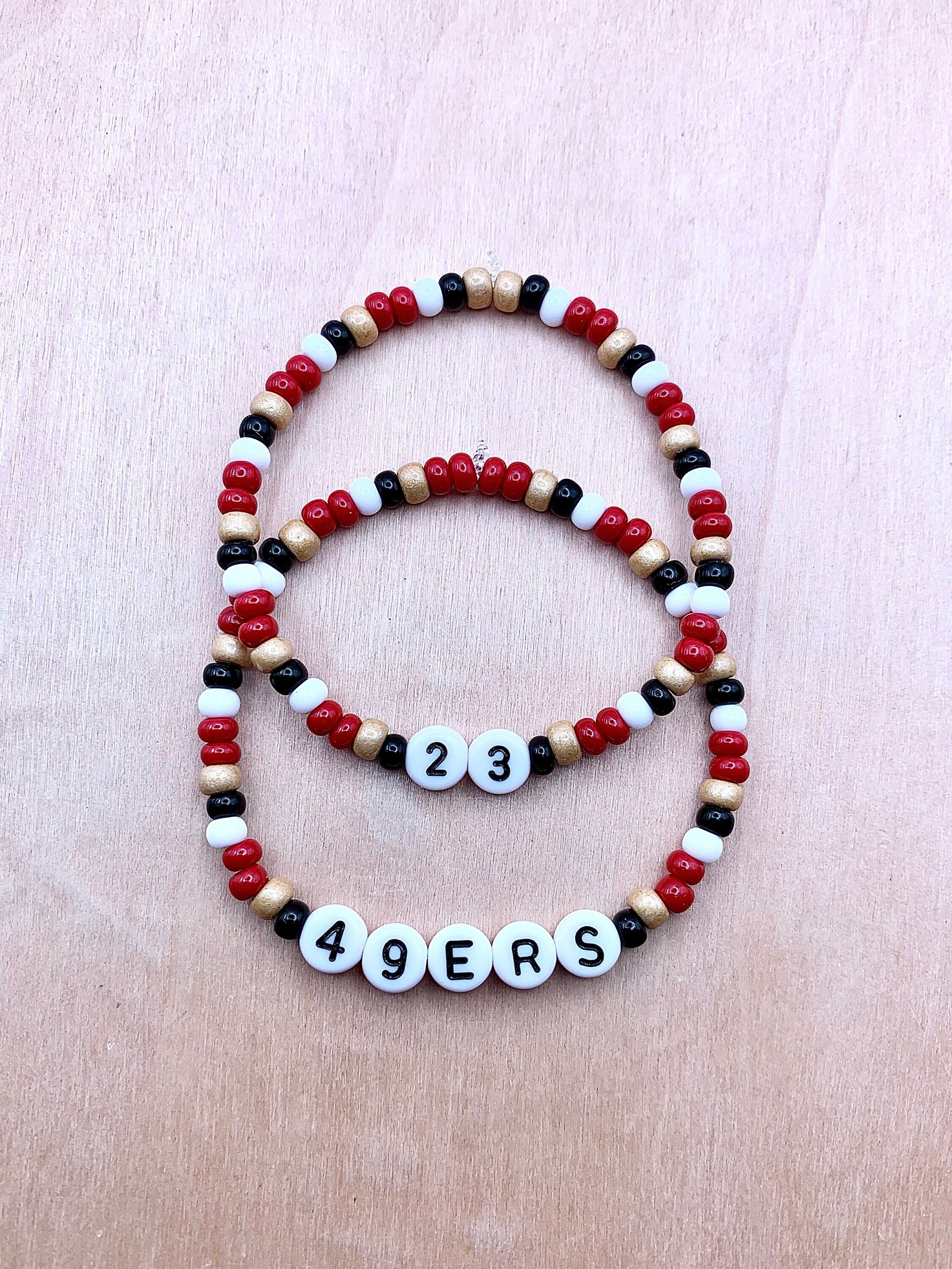 49ers Football Bracelet: Seed Bead Gameday Bracelet - Etsy