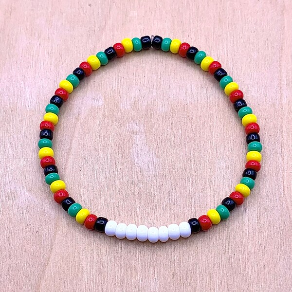 Rasta Bead Bracelet - Etsy