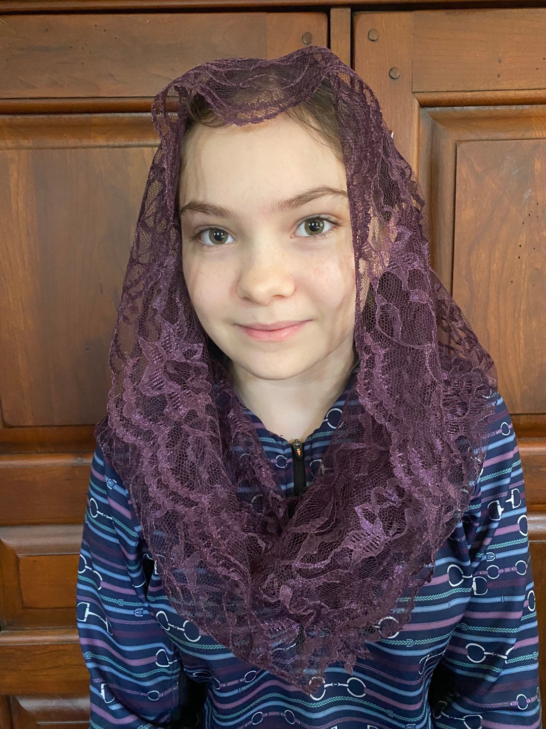 Beautiful Purple Eggplant Lace Infinity Veil. Just in Time for Lent! - Etsy
