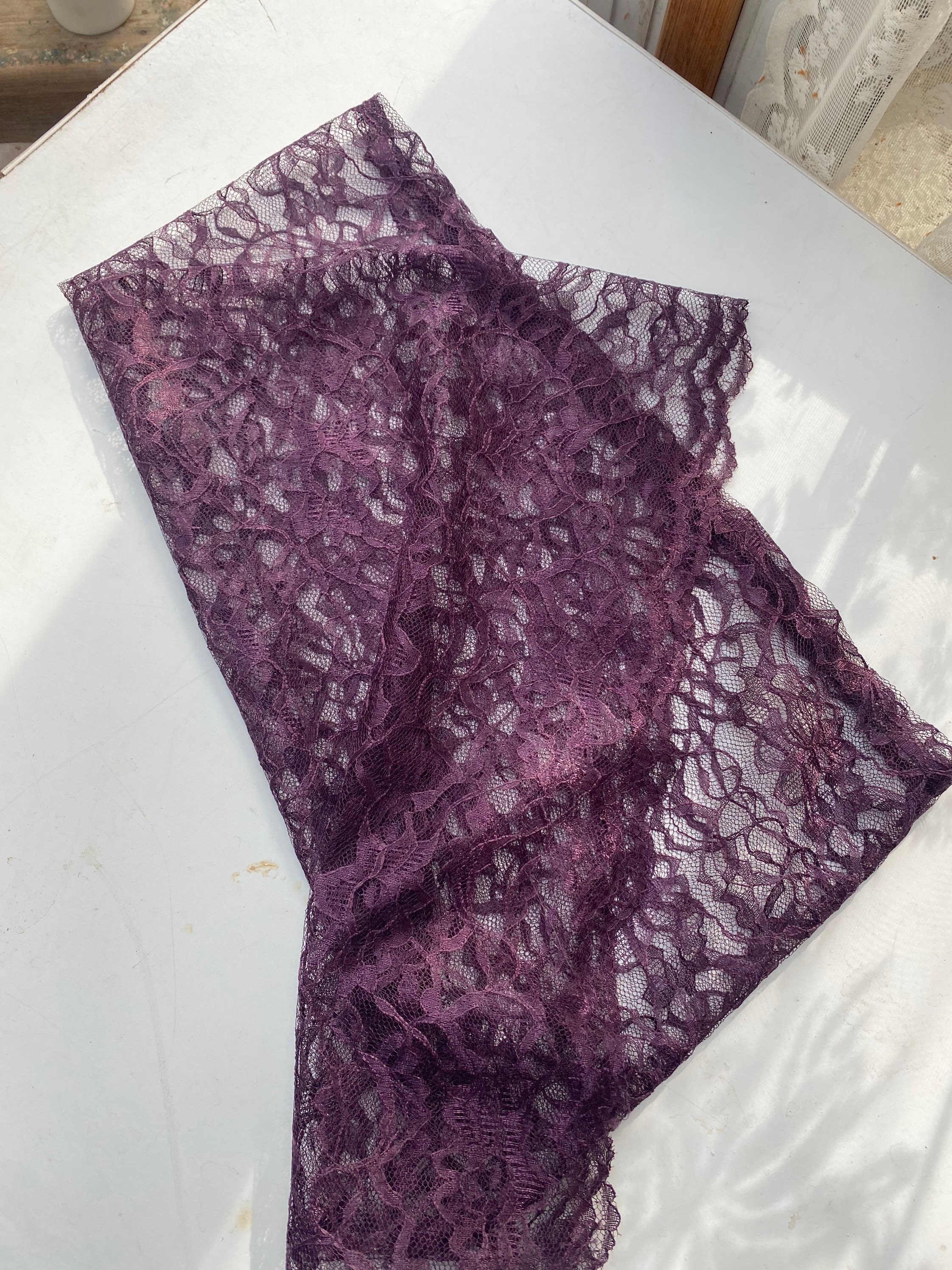 Beautiful Purple Eggplant Lace Infinity Veil. Just in Time for Lent - Etsy