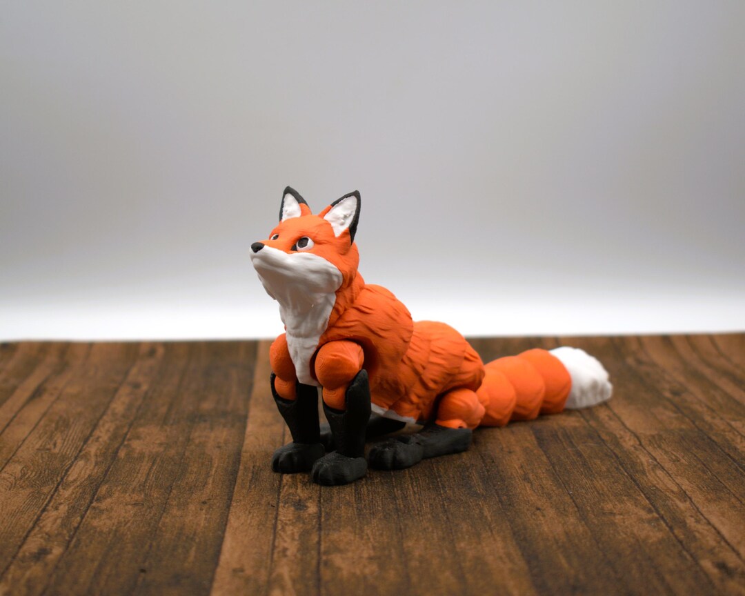 Articulated Playful Fox – 3D Printed Flexi Fidget Toy | Poseable Fox ...