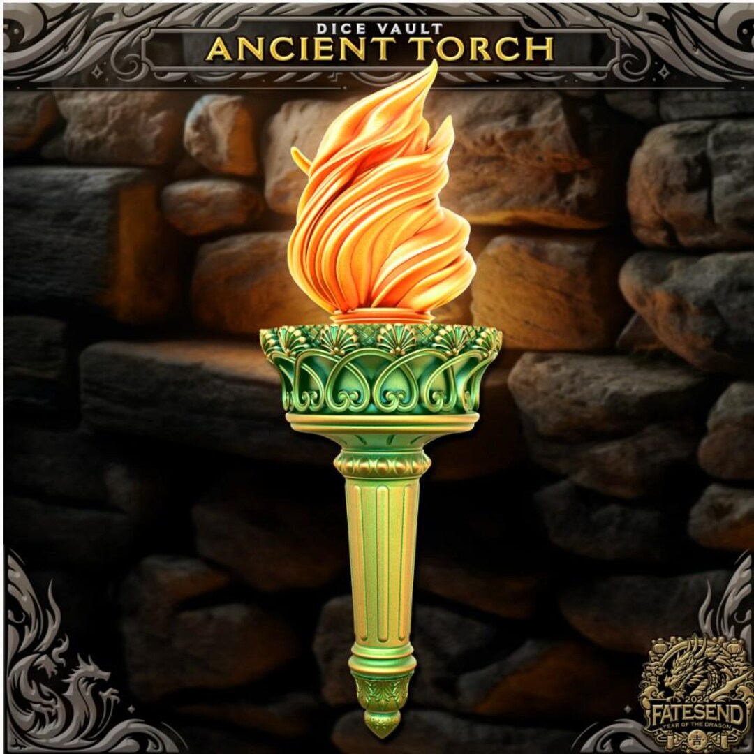 3D Printed Torch Dice Vault, Jail, Roller Tray Tabletop Fantasy Decor ...