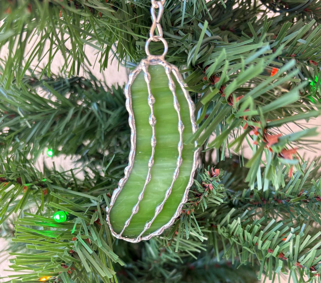 Stained Glass Christmas Pickle Ornament | Handmade Holiday Decor ...