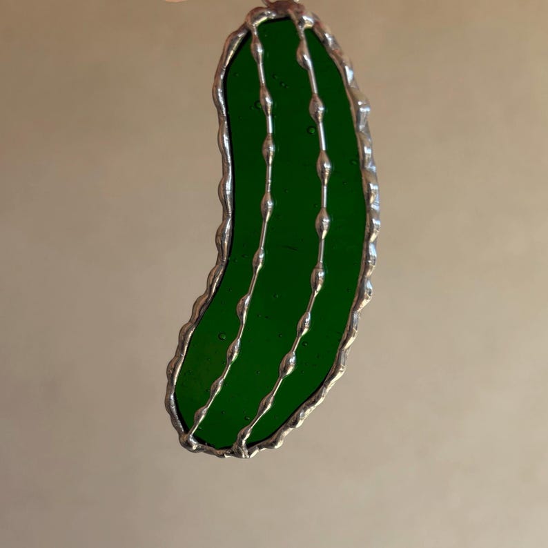 Stained Glass Christmas Pickle Ornament | Handmade Holiday Decor ...