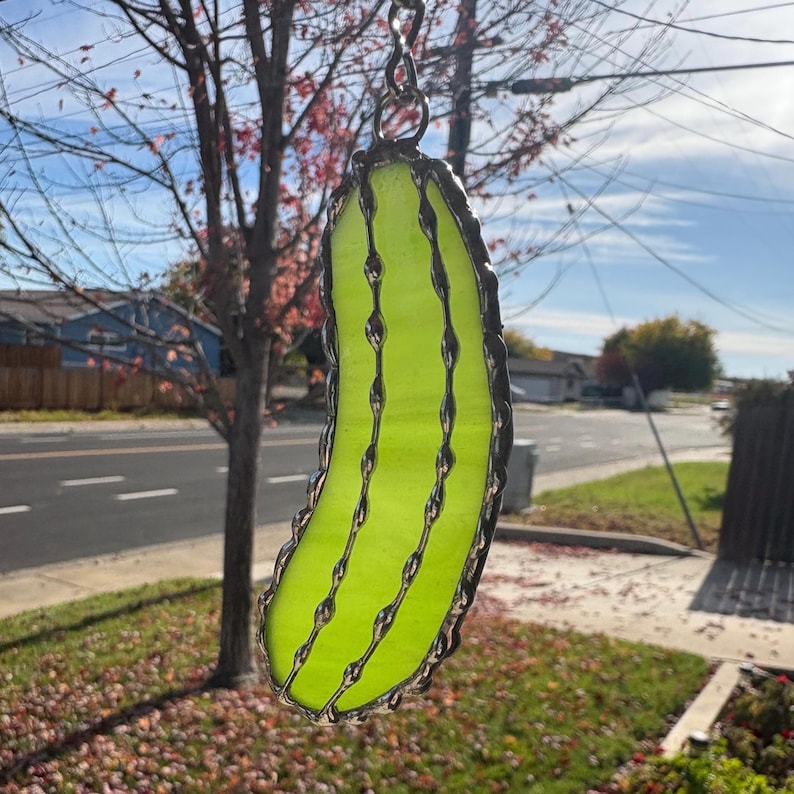 Stained Glass Christmas Pickle Ornament | Handmade Holiday Decor ...