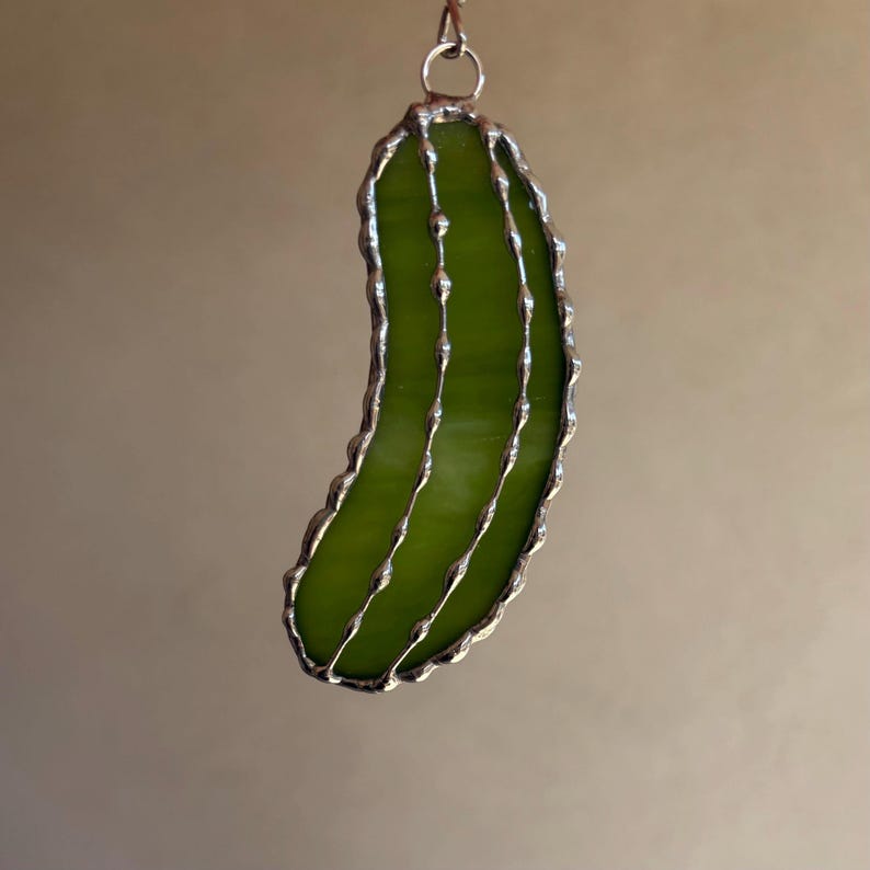 Stained Glass Christmas Pickle Ornament | Handmade Holiday Decor ...