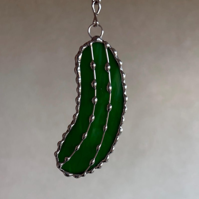 Stained Glass Christmas Pickle Ornament | Handmade Holiday Decor ...