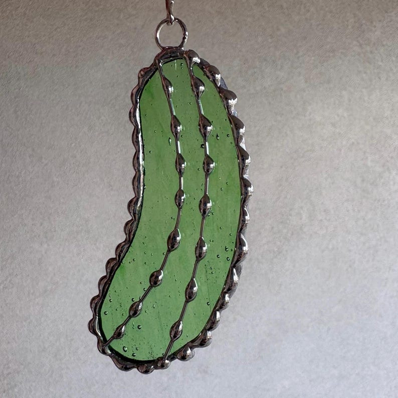 Stained Glass Christmas Pickle Ornament | Handmade Holiday Decor ...