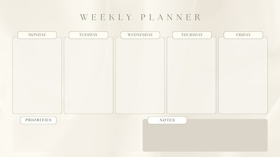 Beige Aesthetic Weekly Planner - Etsy