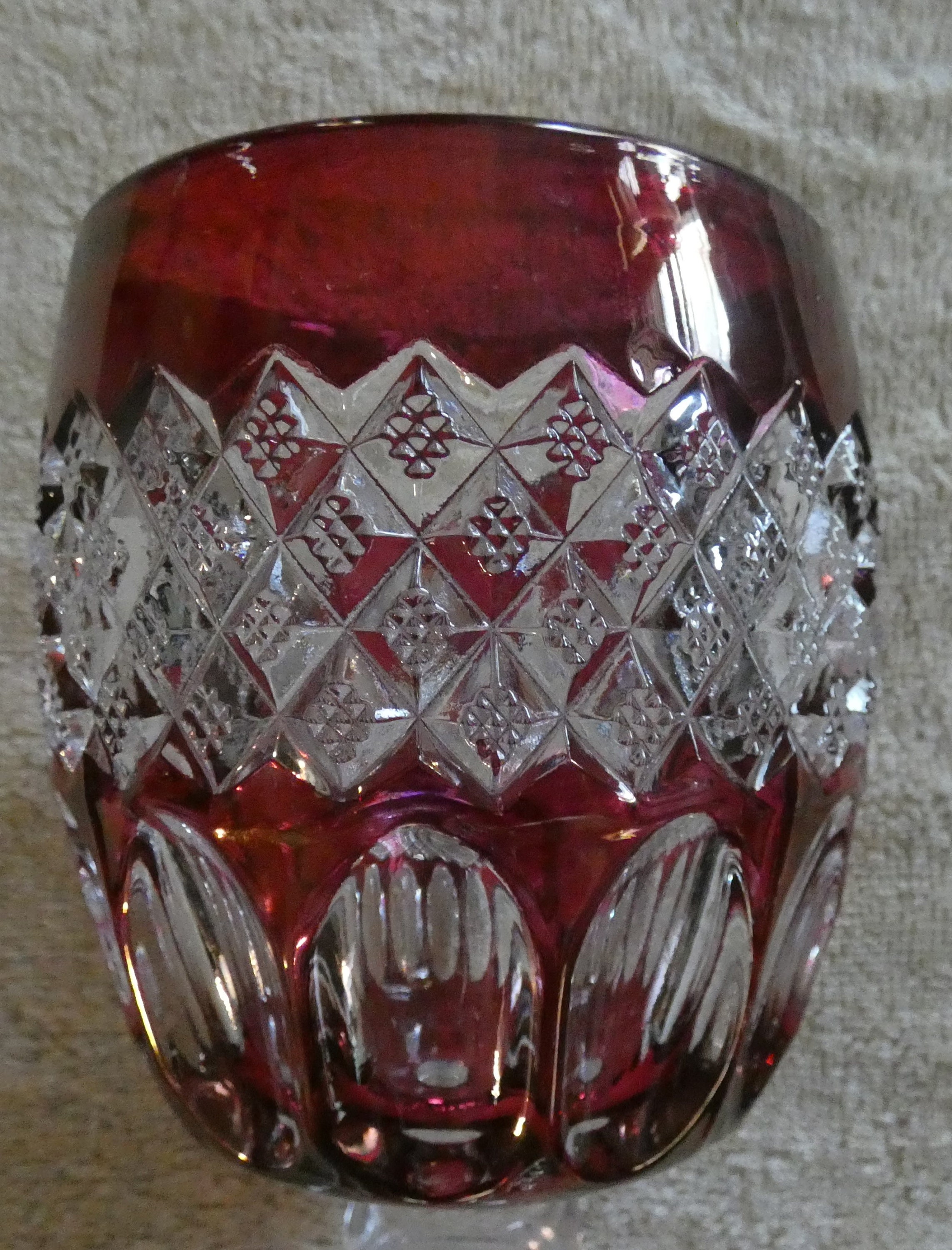 Wine Glass-vintage Red Crystal 12 Oz-stemmed Wine Glass-office Bar - Etsy