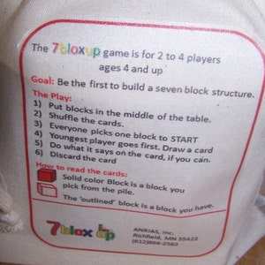 Card Game-7bloxup-wooden Blocks-ages 4 and Up-educational Game- Easy to ...
