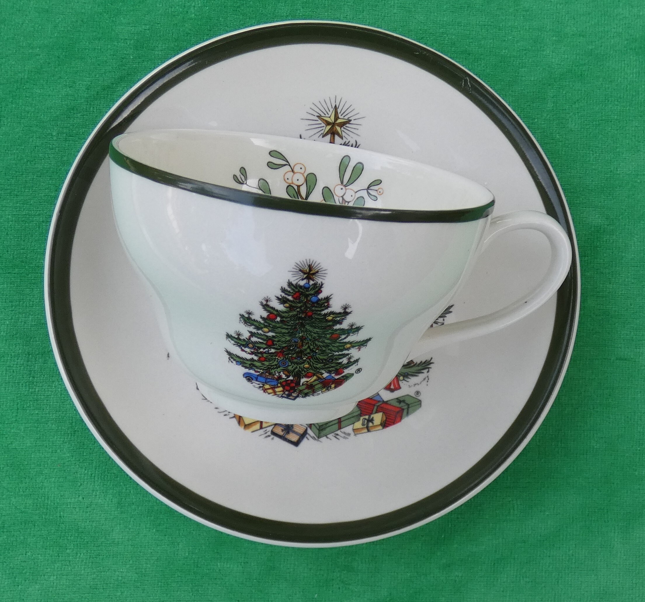 Christmas Tree Cup and Saucer -5 Oz-coffee or Tea Cup-cuthbertson- - Etsy