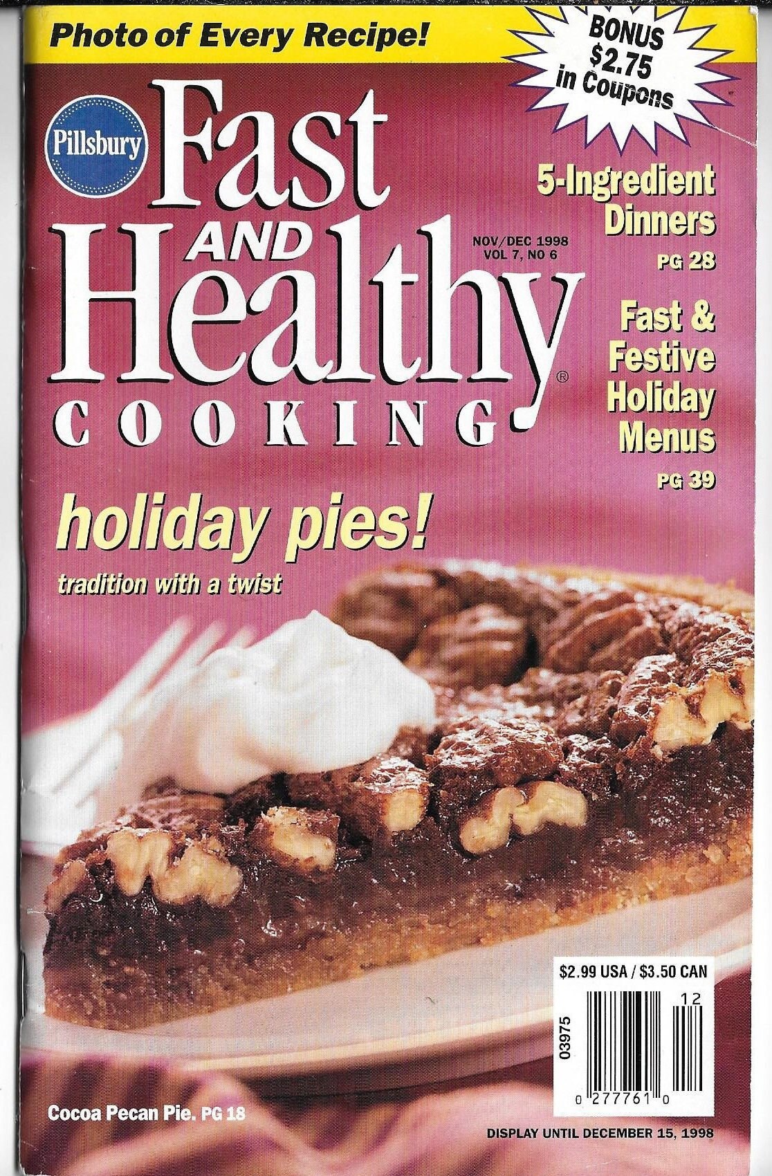 Recipe Booklet-fast and Healthy Cooking December 1998-pillsbury 76 ...