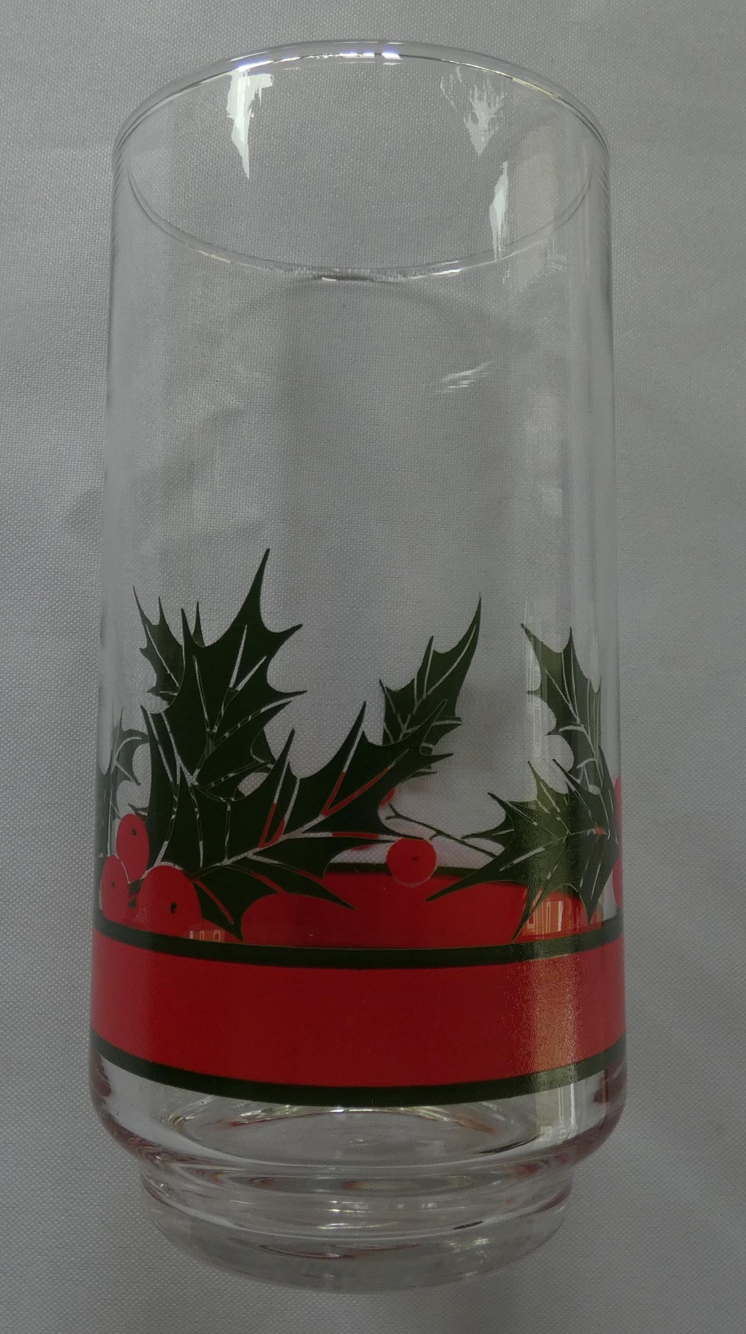 Tumbler-holly Glass-vintage- Barware-red and Green - Christmas Anytime ...