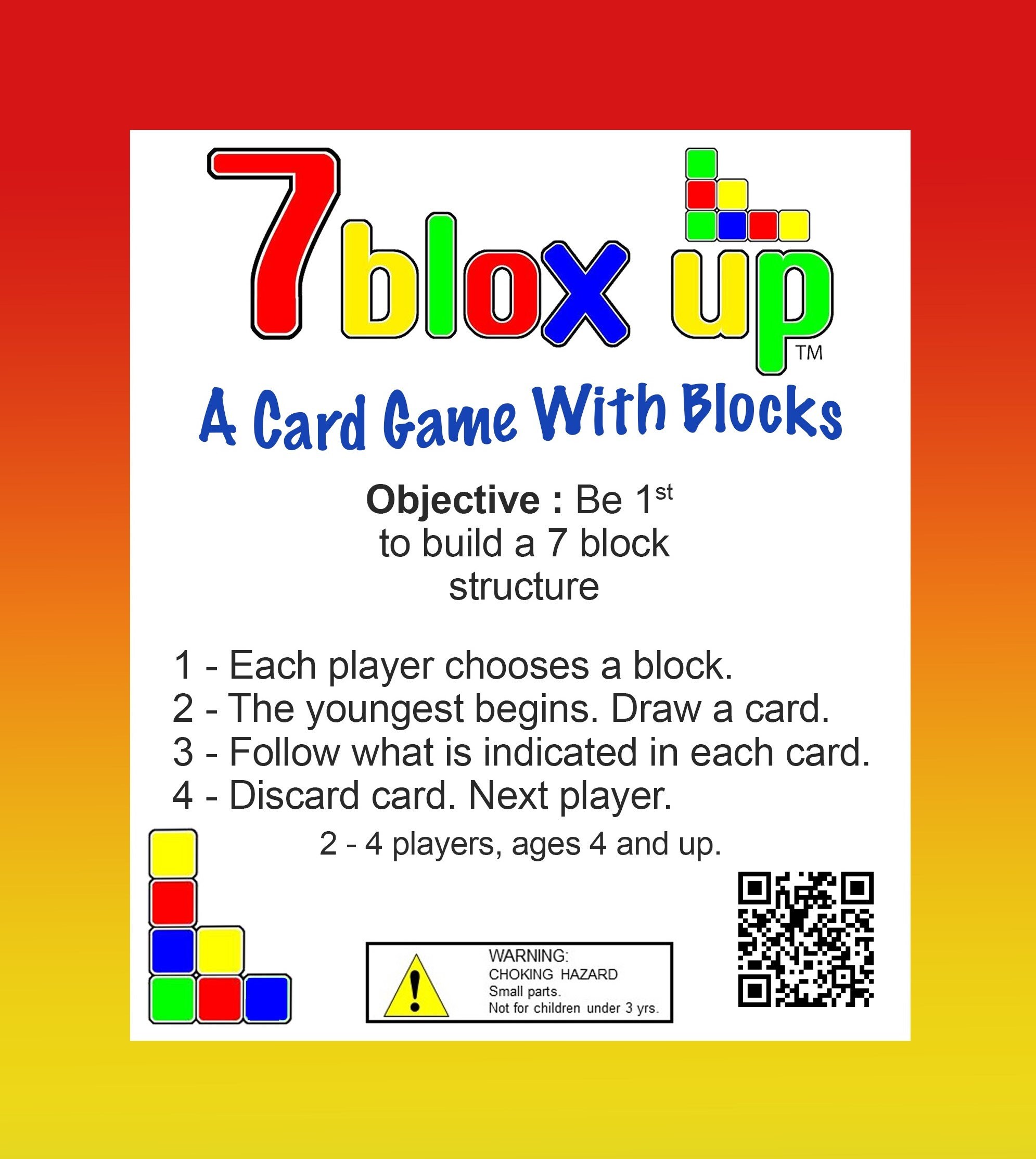 Card Game With Blocks-7bloxup-spanish English-ages 4 and Up-juego De ...