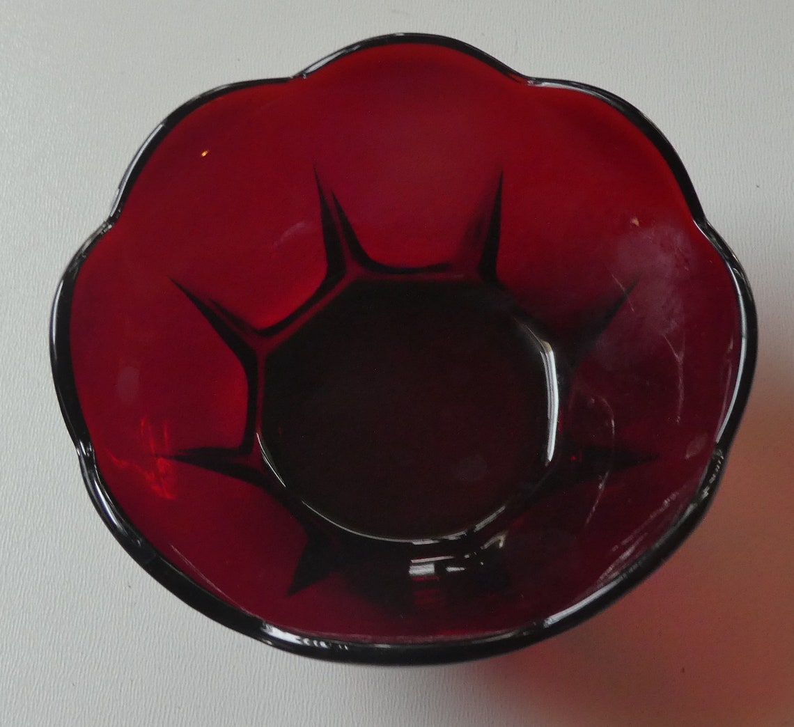 Dessert Dish- 4 0z.-red Glass- Wedding Gift - Trinket Dish - Etsy