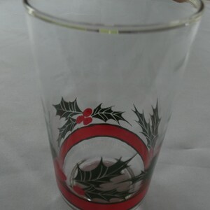 Tumbler-holly Glass-vintage- Barware-red and Green - Christmas - Etsy