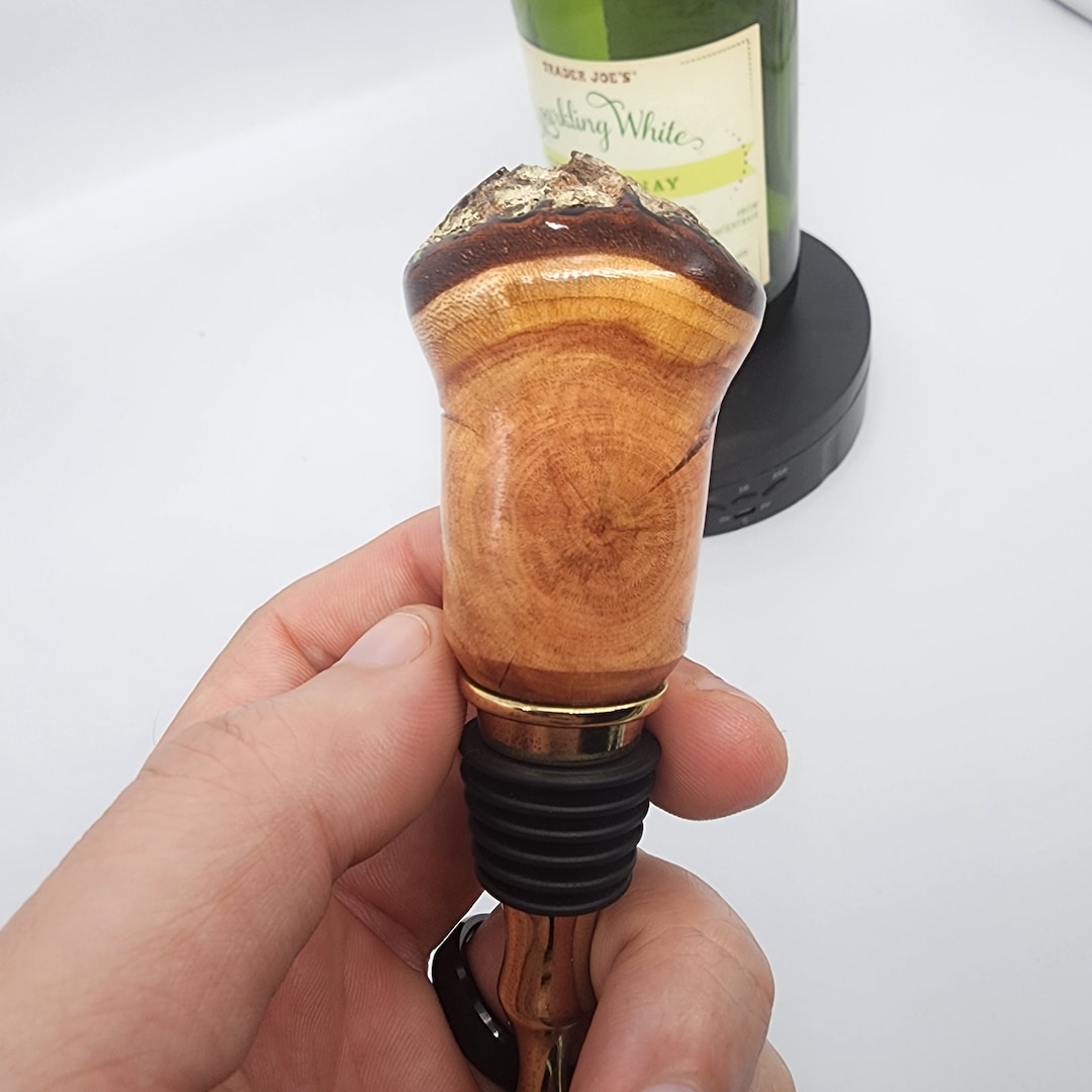 Live Edge Southern Live Oak Bottle Stopper Wine Bottle - Etsy