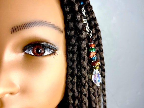 Clear Faceted Teardrop Viking Hair Coil Loc Jewelry With - Etsy