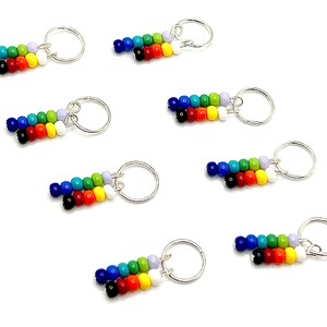 8 Cute Colorful Rainbow Seed Beads Festival Rave Hair Rings for Braids ...